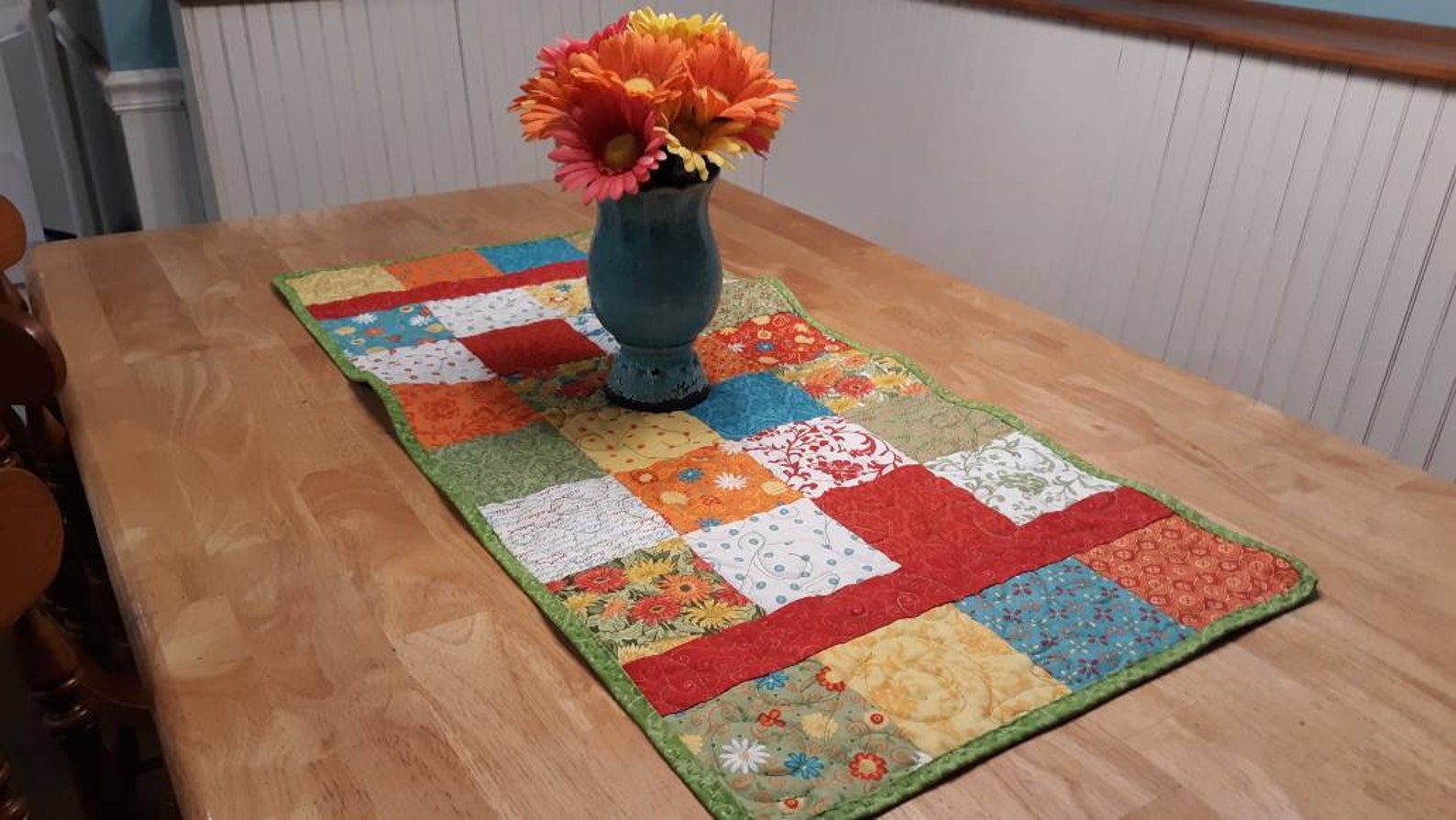 Bright Floral Table Runner Fun and Bright Table Runner Colorful Table ...