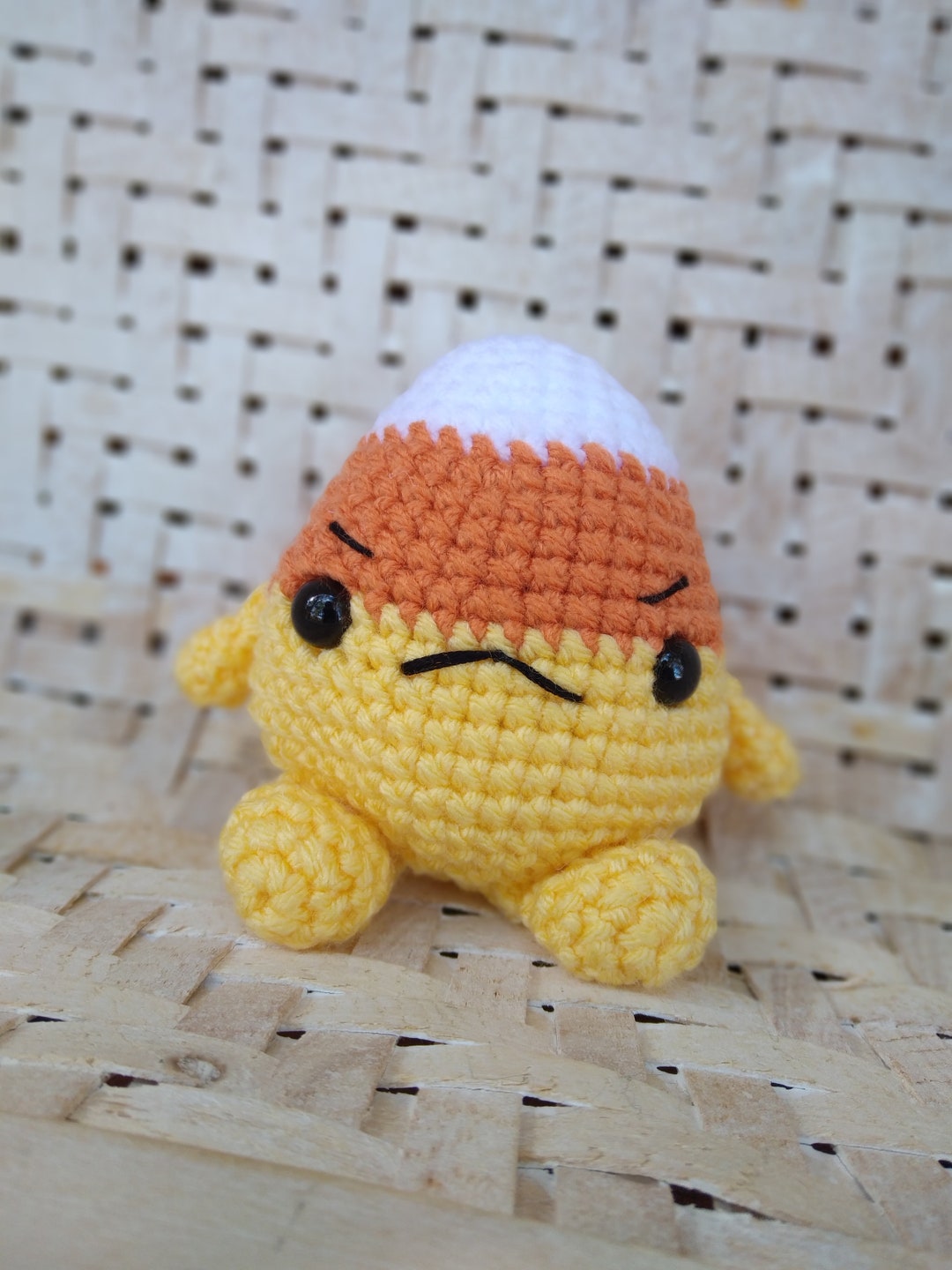 Crocheted Angry Candy Corn Man Shelf Buddy Computer Buddy Mad - Etsy