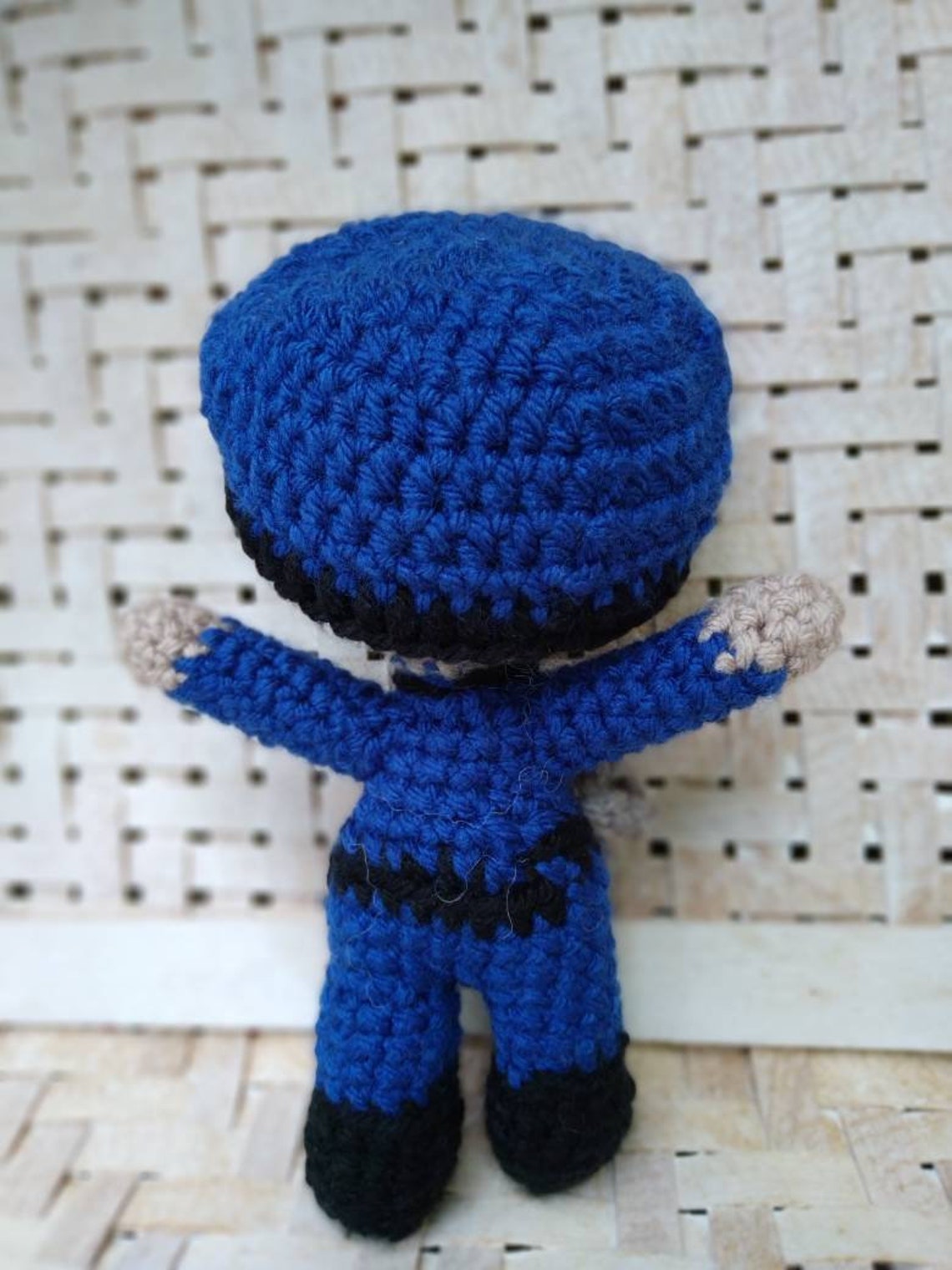 Crocheted Amigurumi Blue Line Law Enforcement Policeman Doll First ...