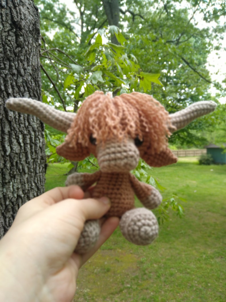 Crocheted Amigurumi Highland Cow Stuffed Animal Toy Scottish Highlands ...