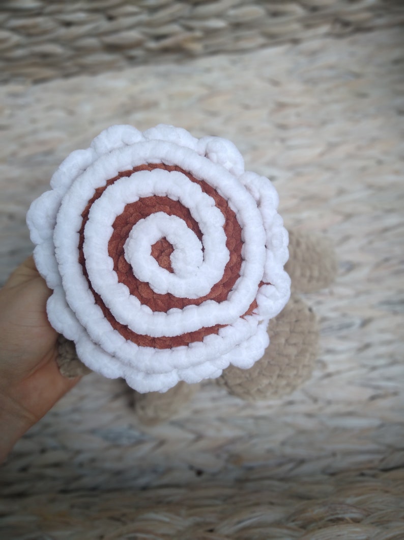 Crocheted Stuffed Animal Cinnamon Roll Shell Turtle Plushie Amigurumi ...