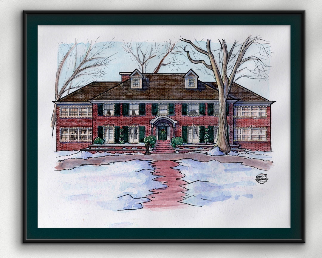 Home Alone: the Mccallister House - Hand-painted Watercolor Art Print ...