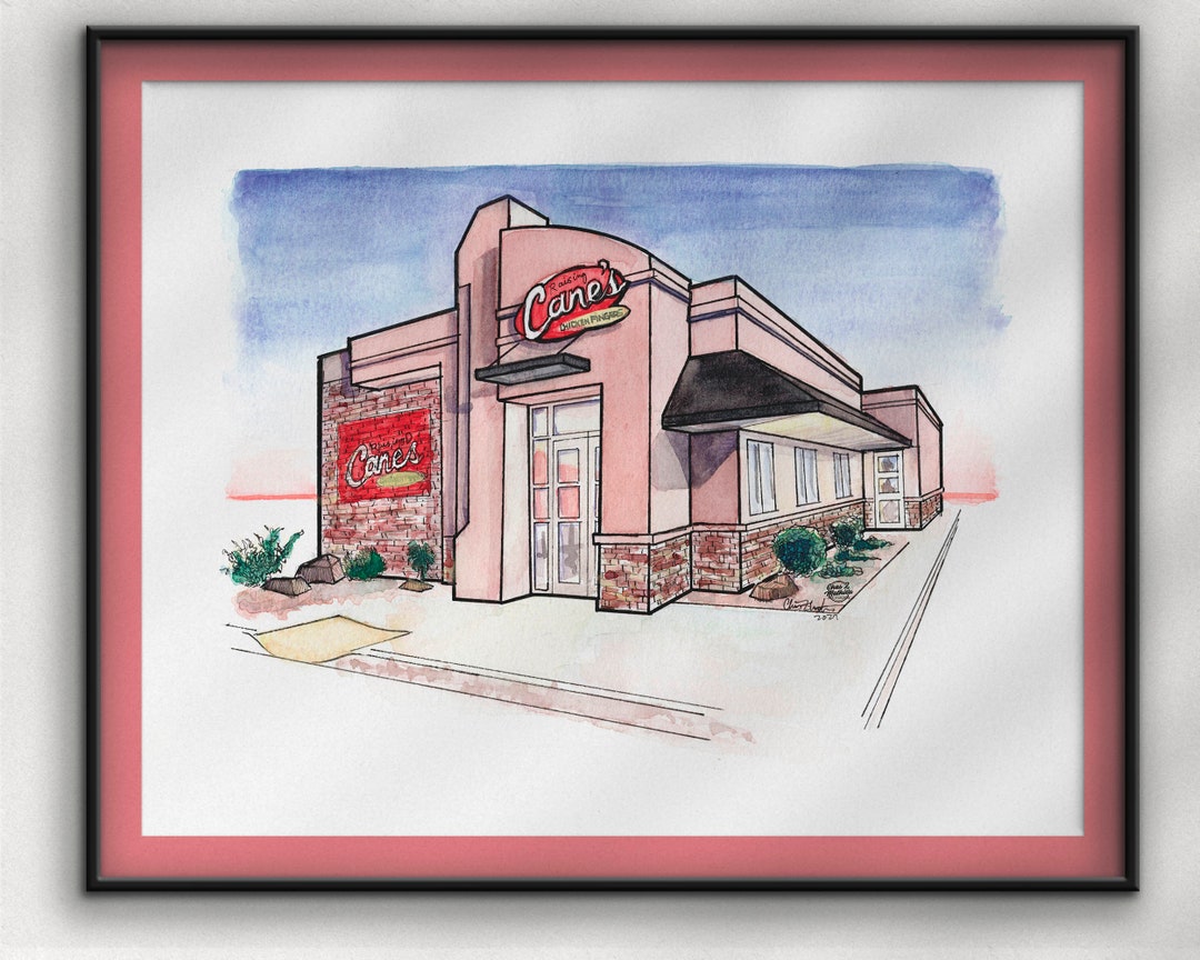 Raising Canes Watercolor Painting Print - Etsy