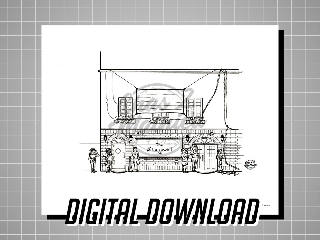 The Stonewall Inn 8x10 Coloring Page - [DIGITAL DOWNLOAD ONLY] - Etsy