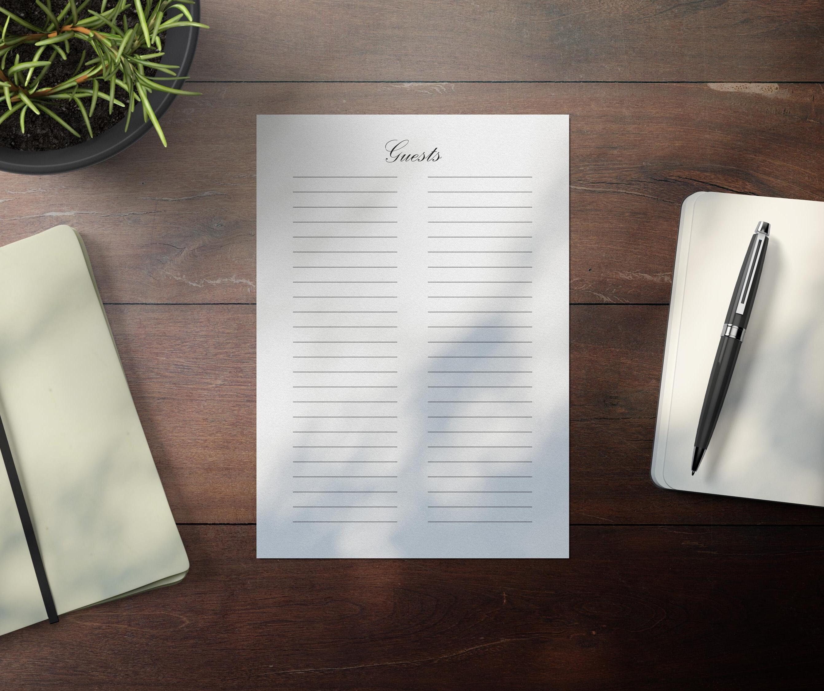 Guest Book Signature Page for Funeral Service - Etsy