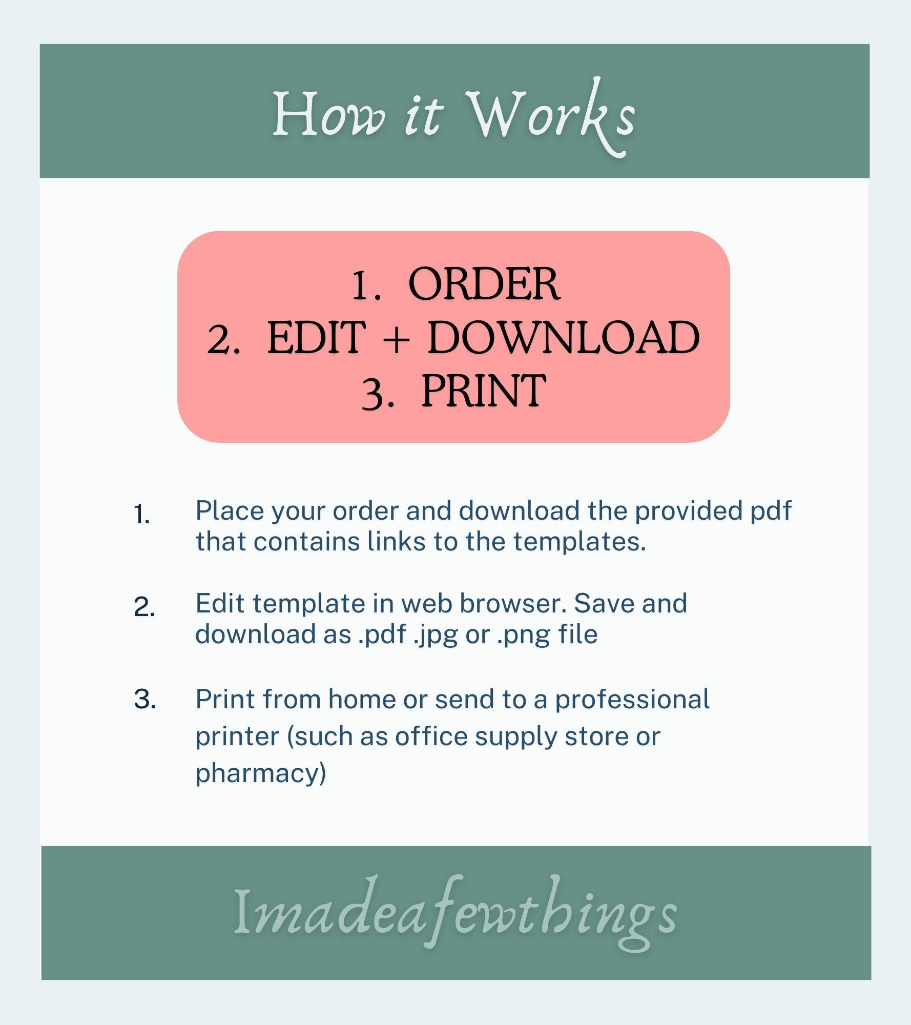 Pink Flower Border Editable Funeral Card Template, Memorial Prayer Card ...