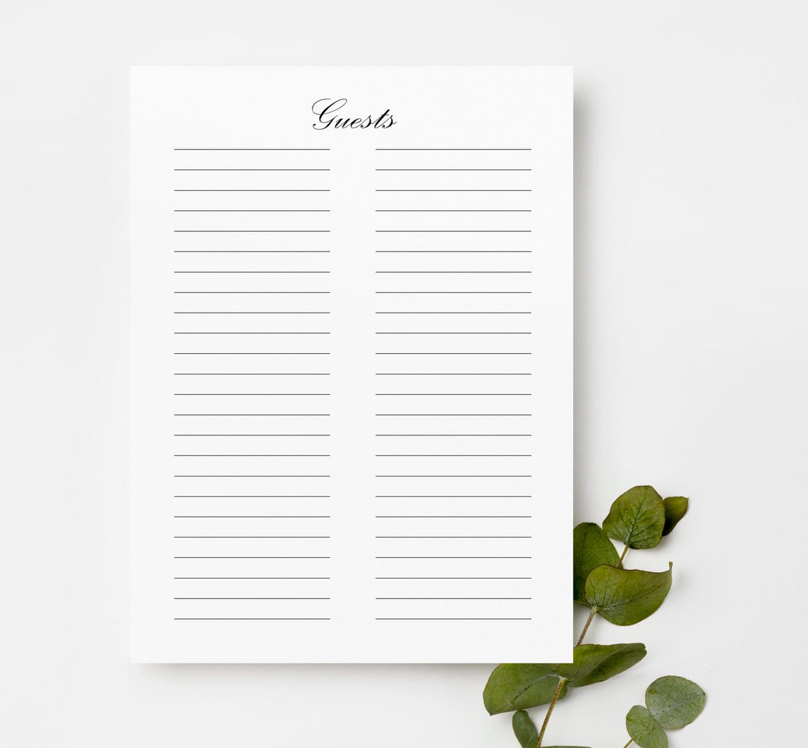Guest Book Signature Page for Funeral Service - Etsy
