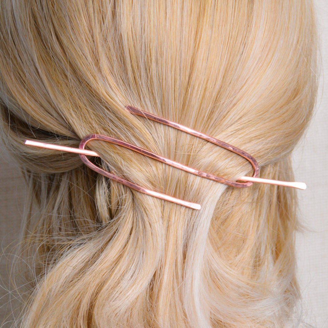 Copper Hair Bun Copper Hair Slide Copper Hair Clip Unique Valentines ...