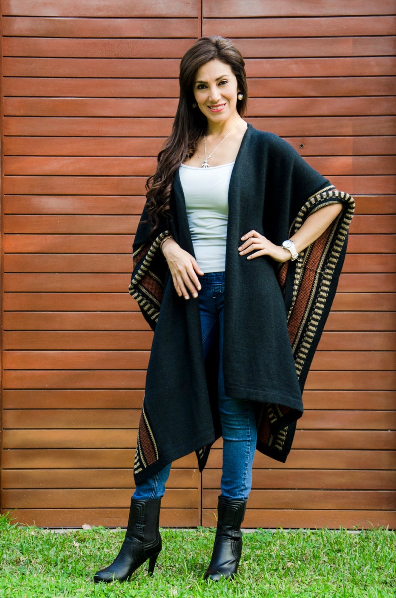 Alpaca Wool Ruana Cloak. Valentine Day Gift to Her. - Etsy