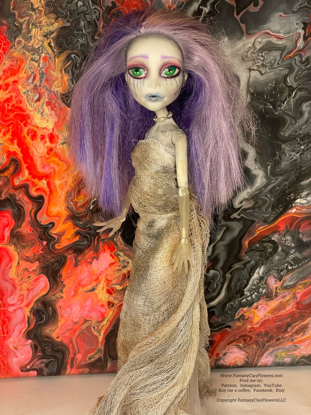 Banshee, OOAK, Monster High Customization, Repainted Doll, Banshee Doll ...