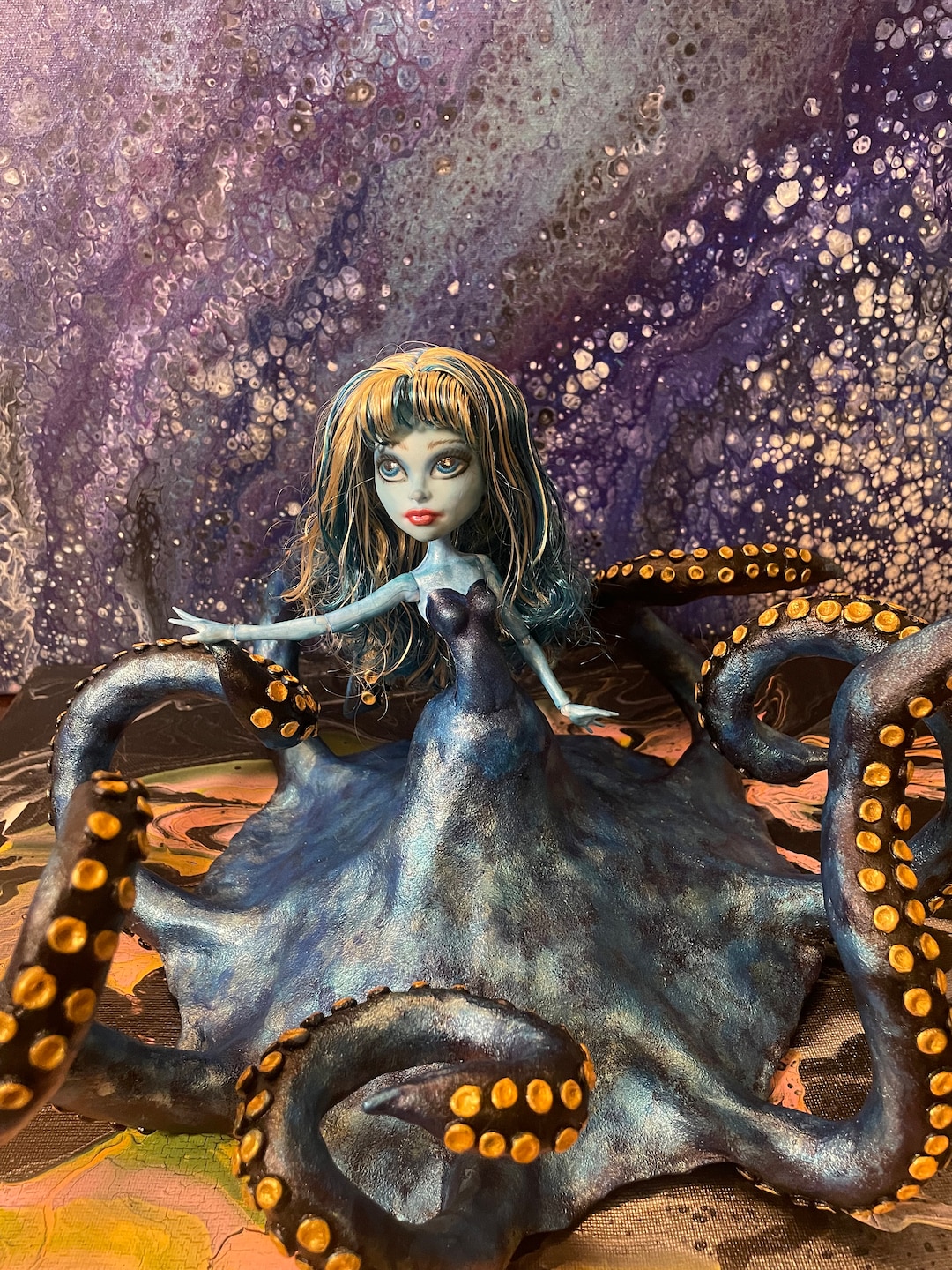 OOAK Monster High Remake, Octopus Woman Doll, Handmade, Unique, Ocean ...