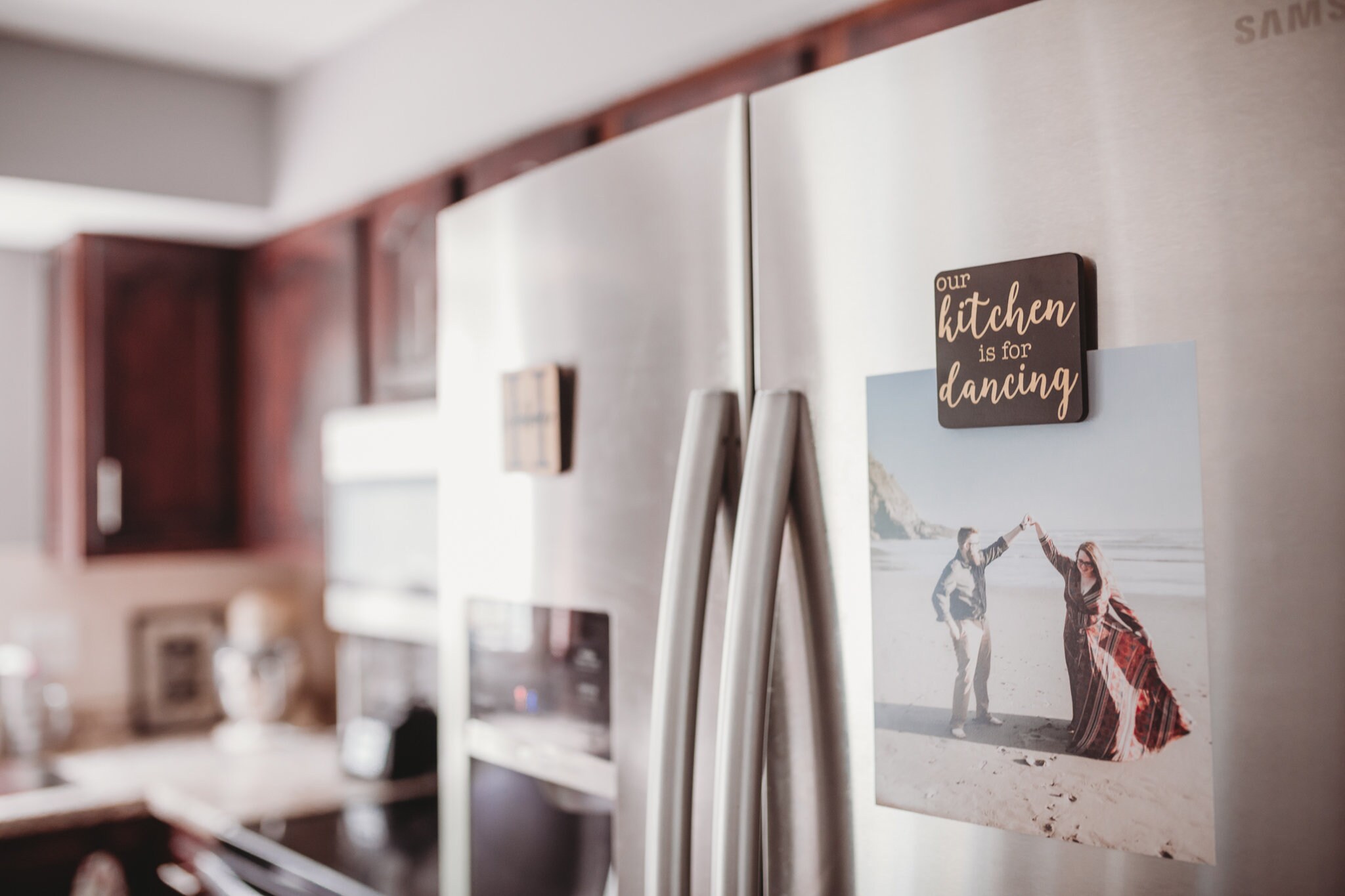 Our Kitchen is for Dancing Wood Refrigerator Magnet Black - Etsy
