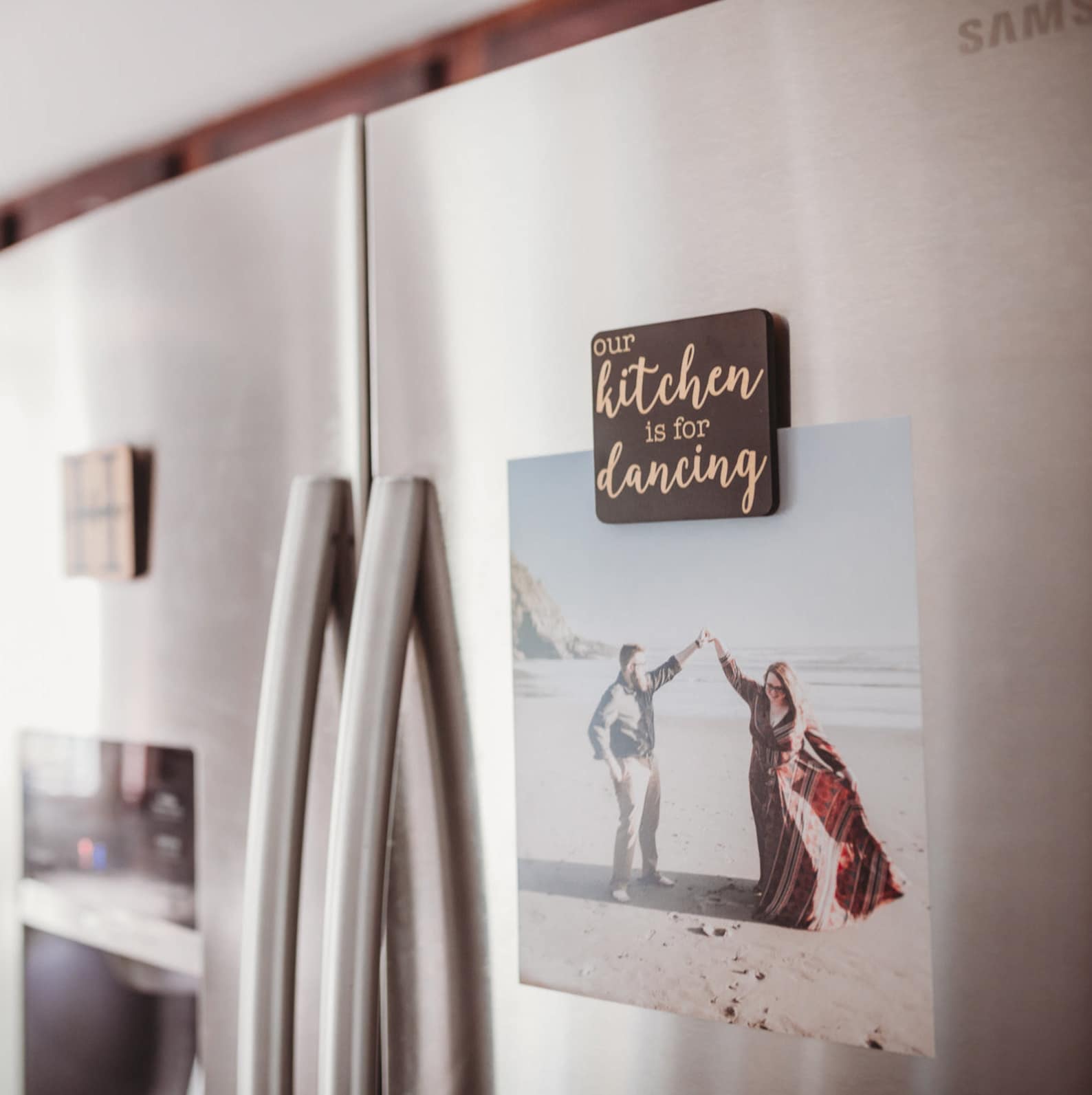 Our Kitchen is for Dancing Wood Refrigerator Magnet Black - Etsy