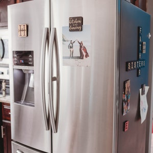 Our Kitchen is for Dancing Wood Refrigerator Magnet, Black Back Ground ...