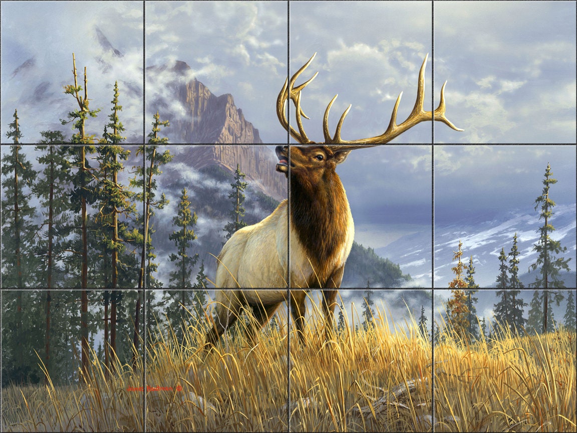 High Mountain Elk by the Hautman Brothers Tile Mural Backsplash ...