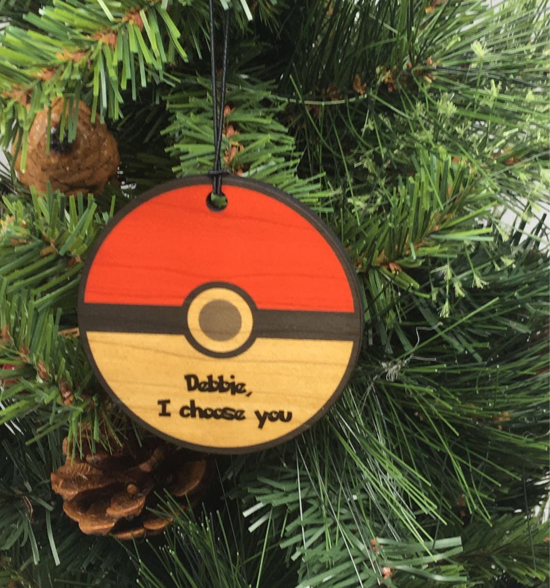Personalized Pokemon Pokeball Wood Ornament for Pokemon Loving Fans - Etsy