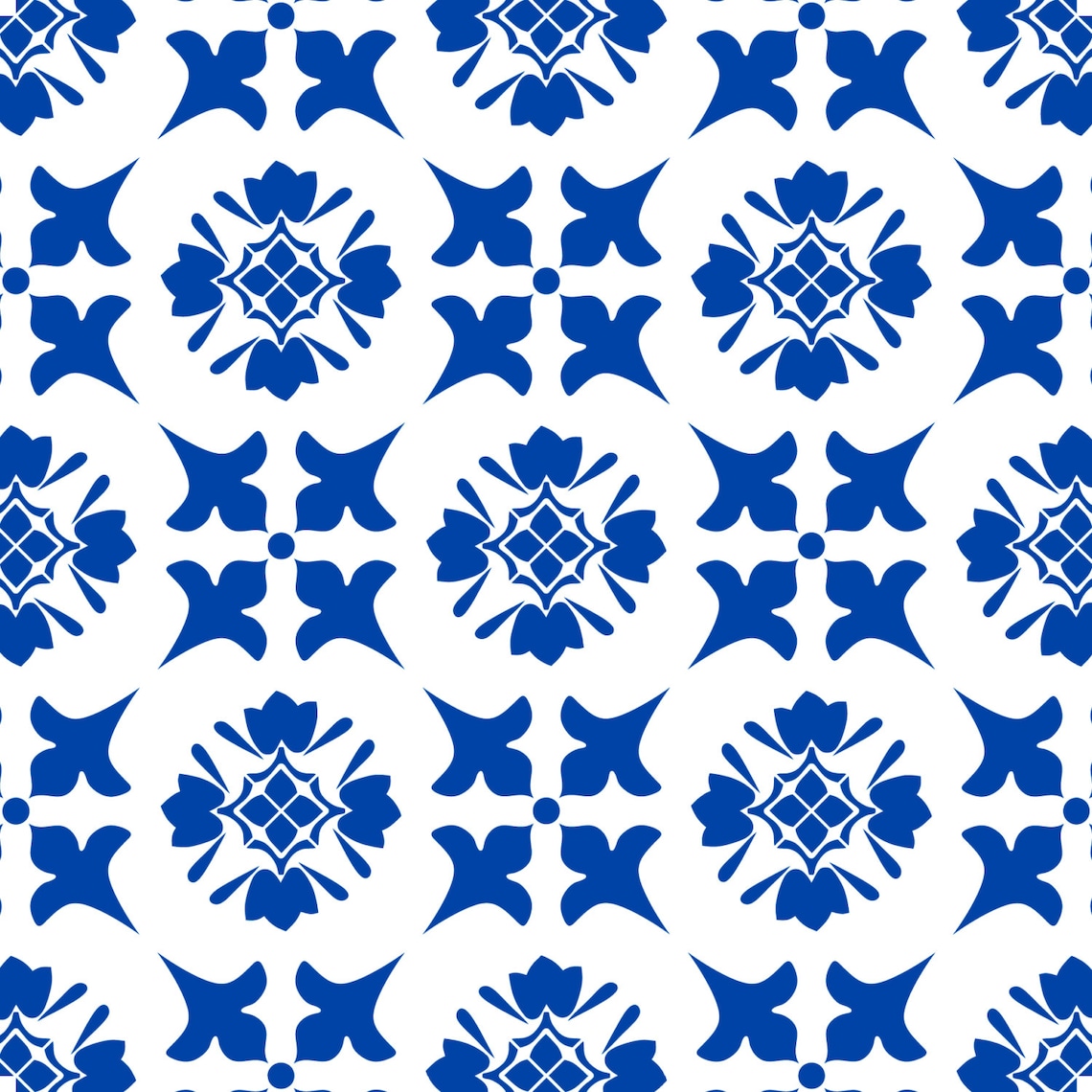 Blue / White Repeat Pattern Wall Tile Kitchen Bathroom Shower - Etsy