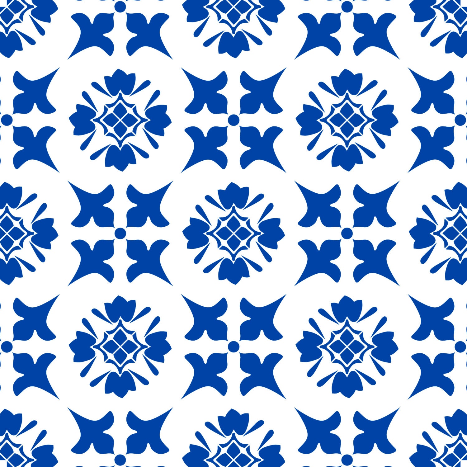 Blue / White Repeat Pattern Wall Tile Kitchen Bathroom Shower - Etsy