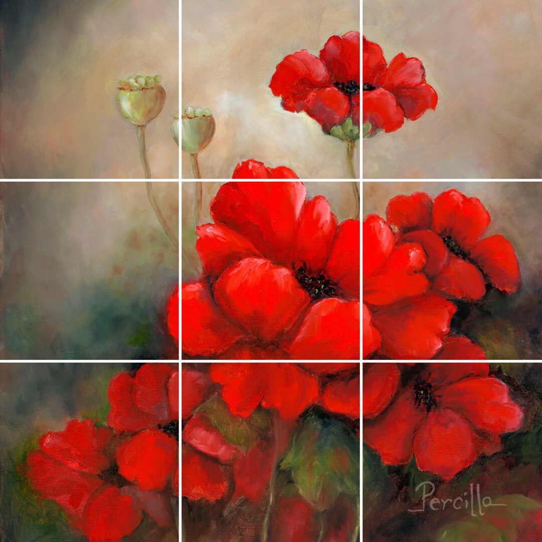 Poppies Tile Mural Back Splash Kitchen Home Decor Red - Etsy