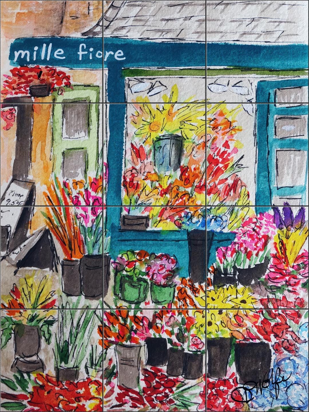 Mille Fiore by Deborah Wolfe Tile Mural Backsplash, Kitchen Home Décor ...