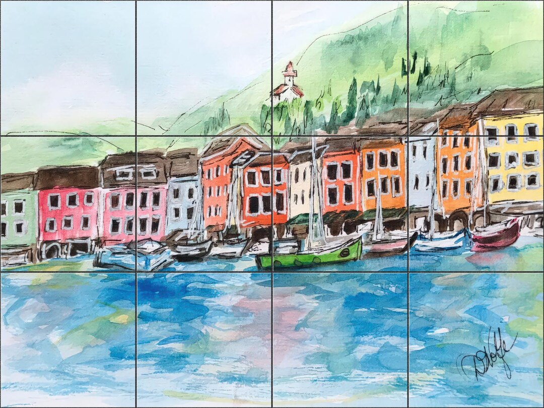 Portofino by Deborah Wolfe Tile Mural Backsplash, Kitchen Home Décor ...