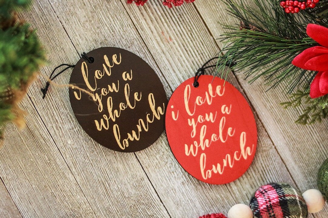 I Love You A Whole Bunch Oval Wooden Personalized Ornament, Gift Tag ...