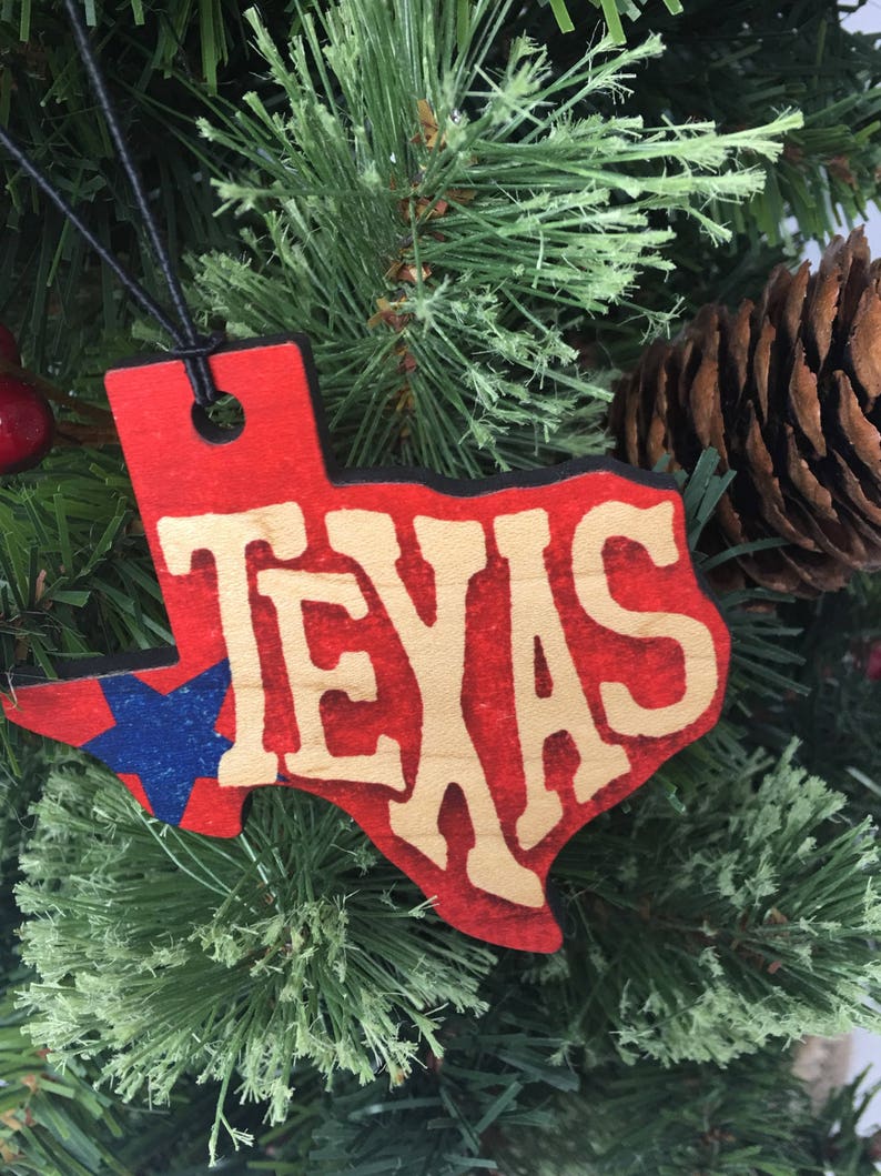 Texas Christmas Tree Ornament State Shaped Wood Ornament | Etsy