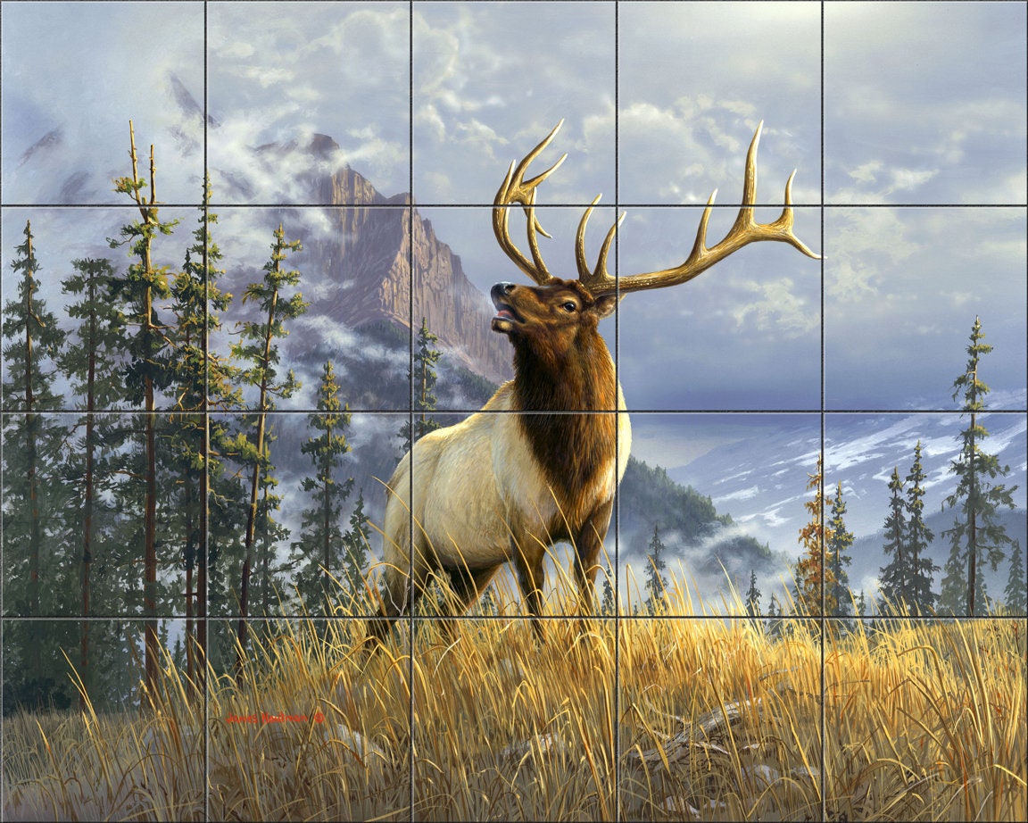 High Mountain Elk by the Hautman Brothers Tile Mural Backsplash ...
