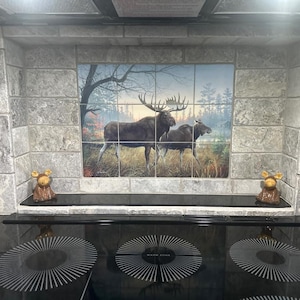 Autumn Twilight Moose by the Hautman Brothers Tile Mural Backsplash ...