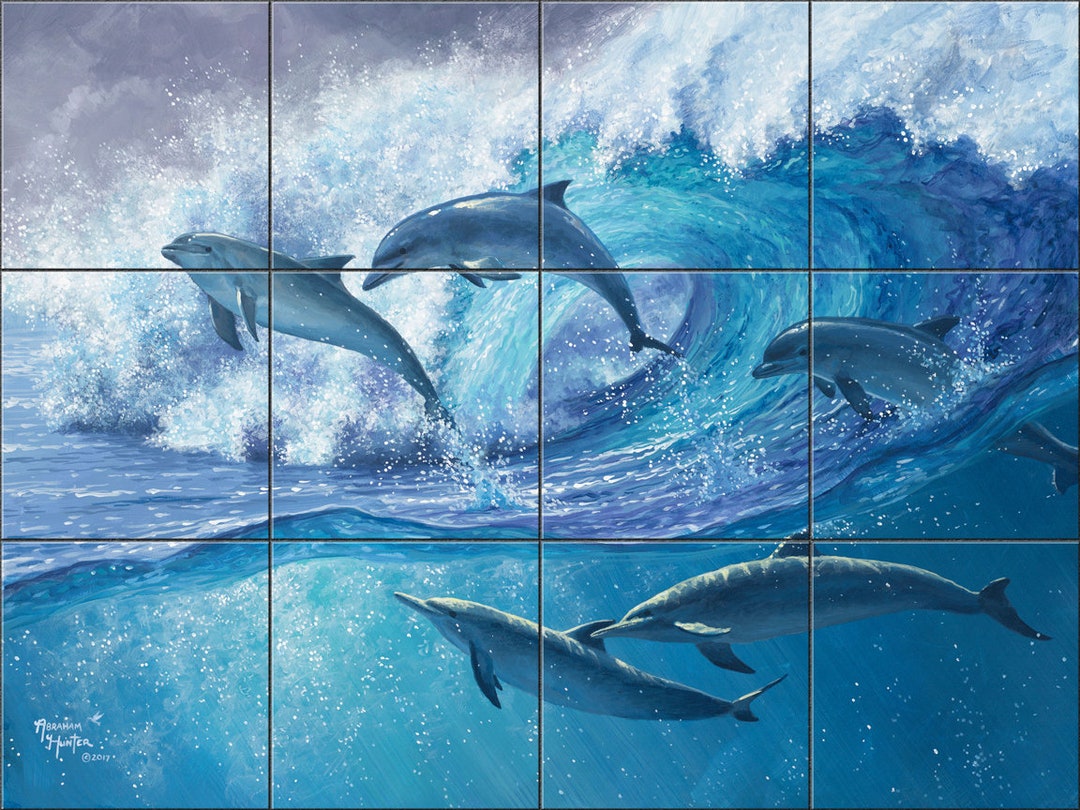 Keep on Swimming by Abraham Hunter Tile Mural Backsplash, Kitchen Home Décor, Tile Artwork ...