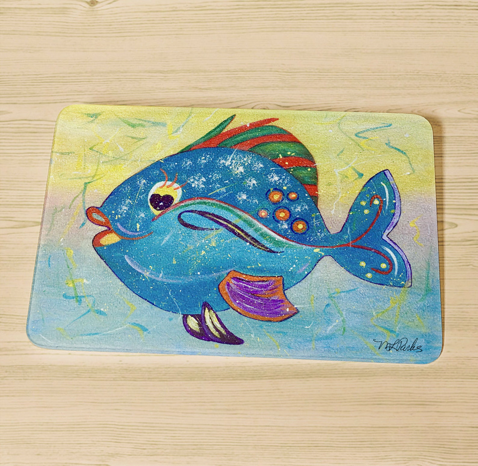 Tropical Fish Lips Bright Colors Glass Cutting Board - Etsy