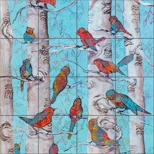 Social Networking by Susan Schmitt Tile Mural Backsplash, Kitchen Home ...
