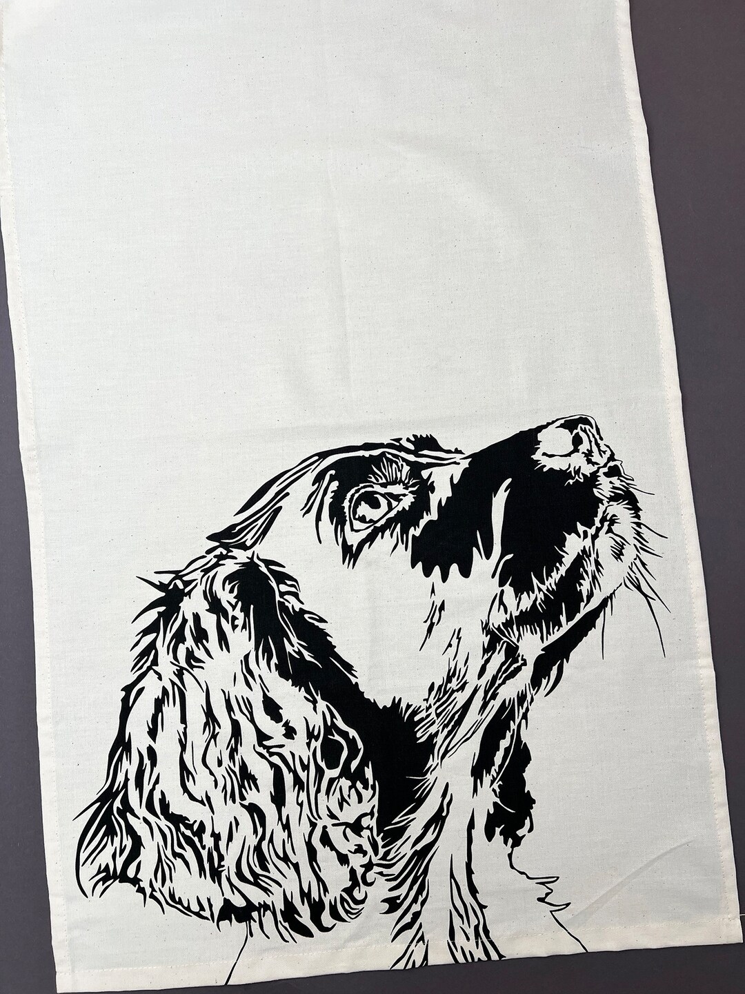 Springer Tea Towel Dog Tea Towel Screen Printed Springer Gift Birthday ...