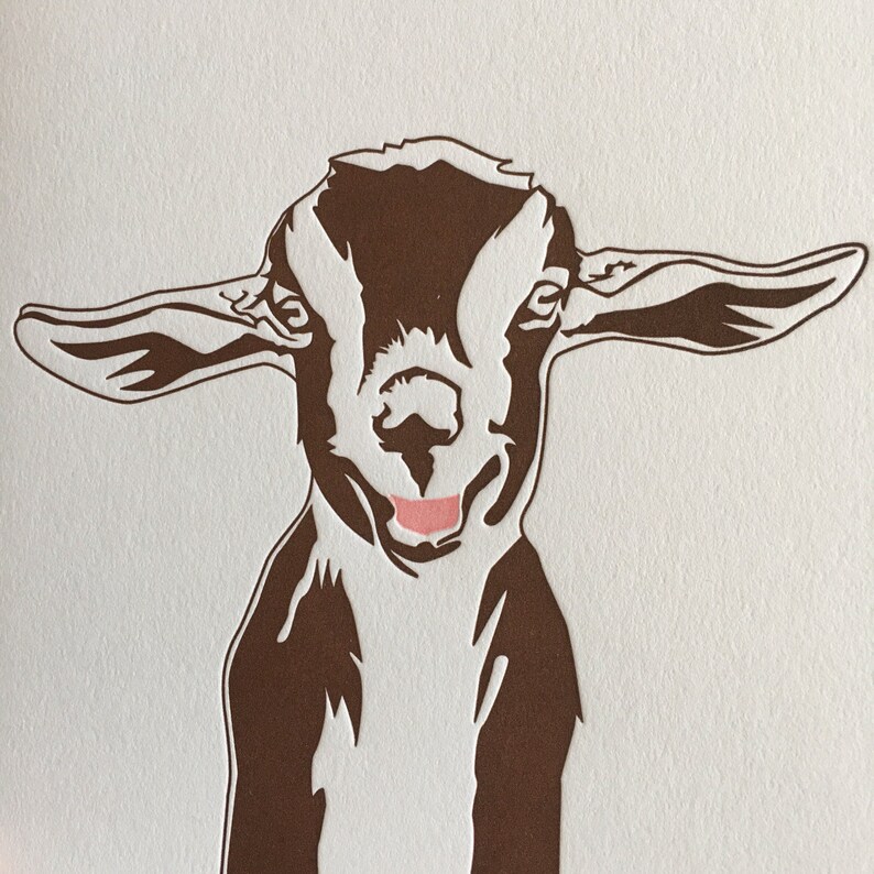Goat Card Cute card for friend Birthday Card Thank you | Etsy