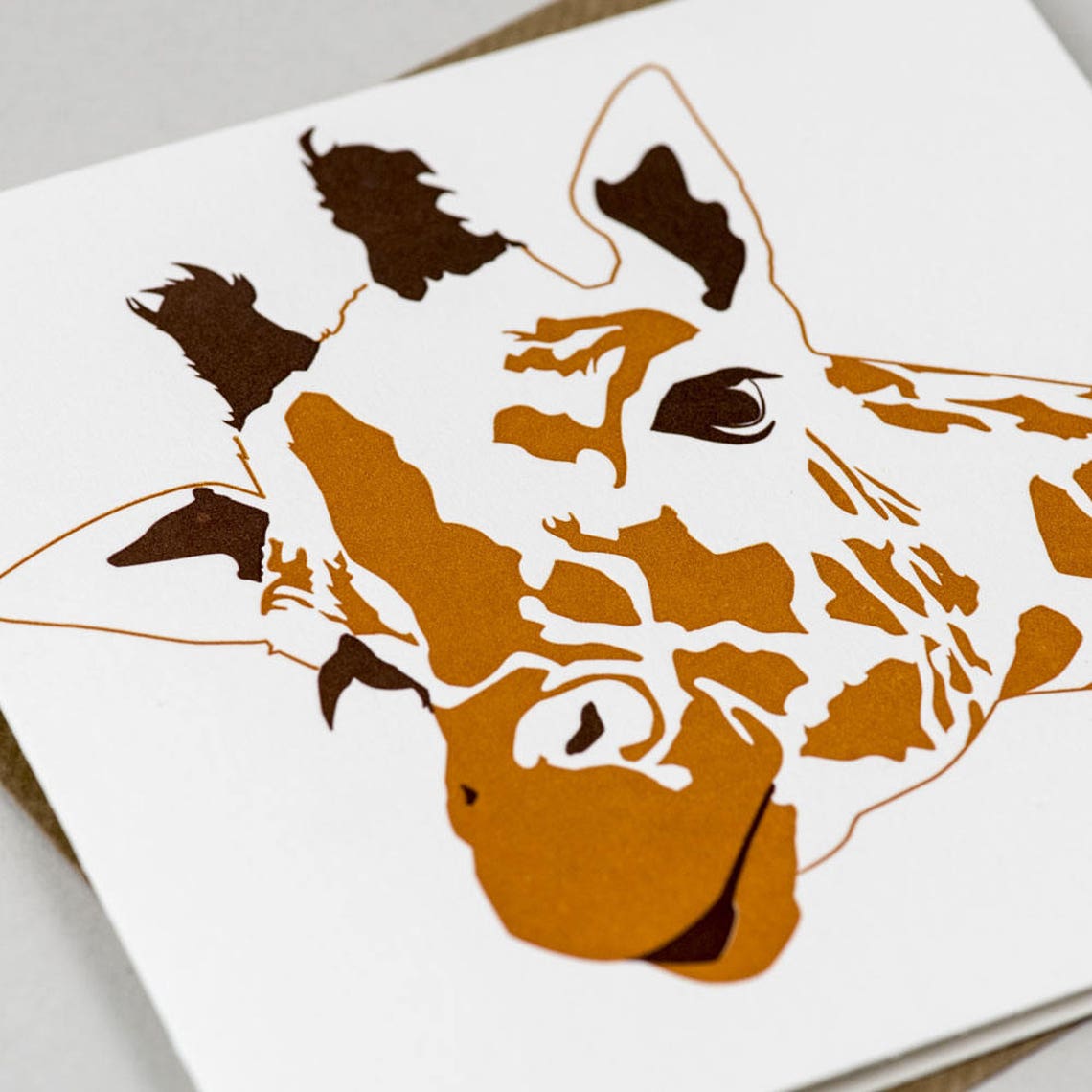 Giraffe Card Safari Animals Luxury Cards Giraffe Print - Etsy