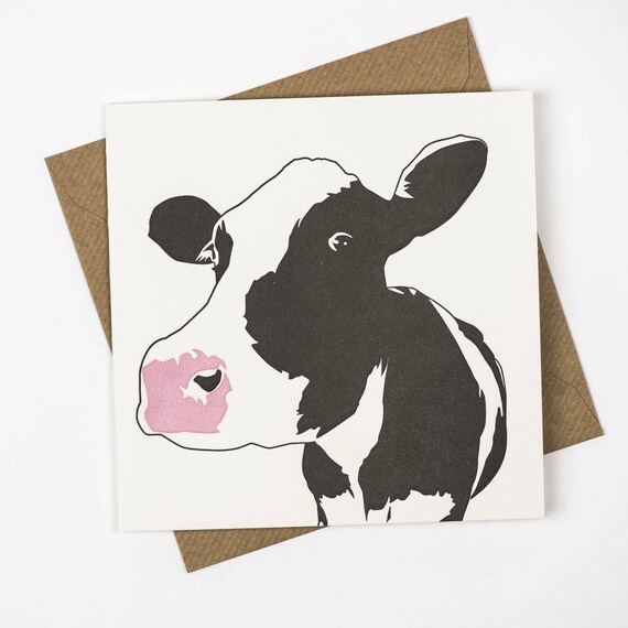 Cow Card Funny Card for Friend Birthday Card Thank You | Etsy UK