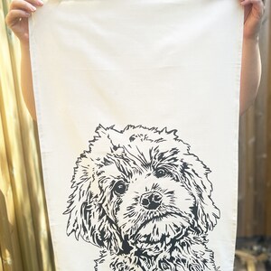 Cockapoo Tea Towel Dog Tea Towel Screen Printed Cotton Anniversary Gift ...
