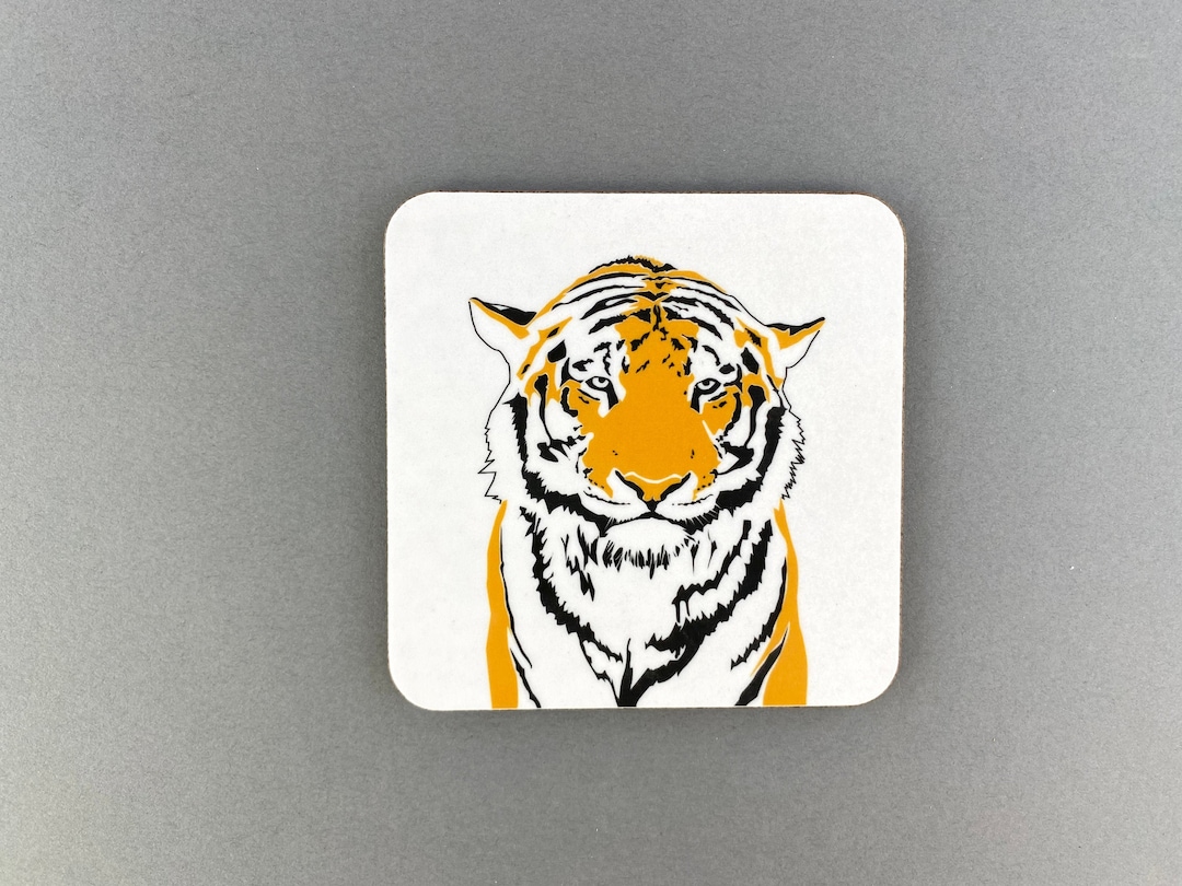 Tiger Coaster: Melamine Safari Animal Tea Coaster, UK Made - Etsy