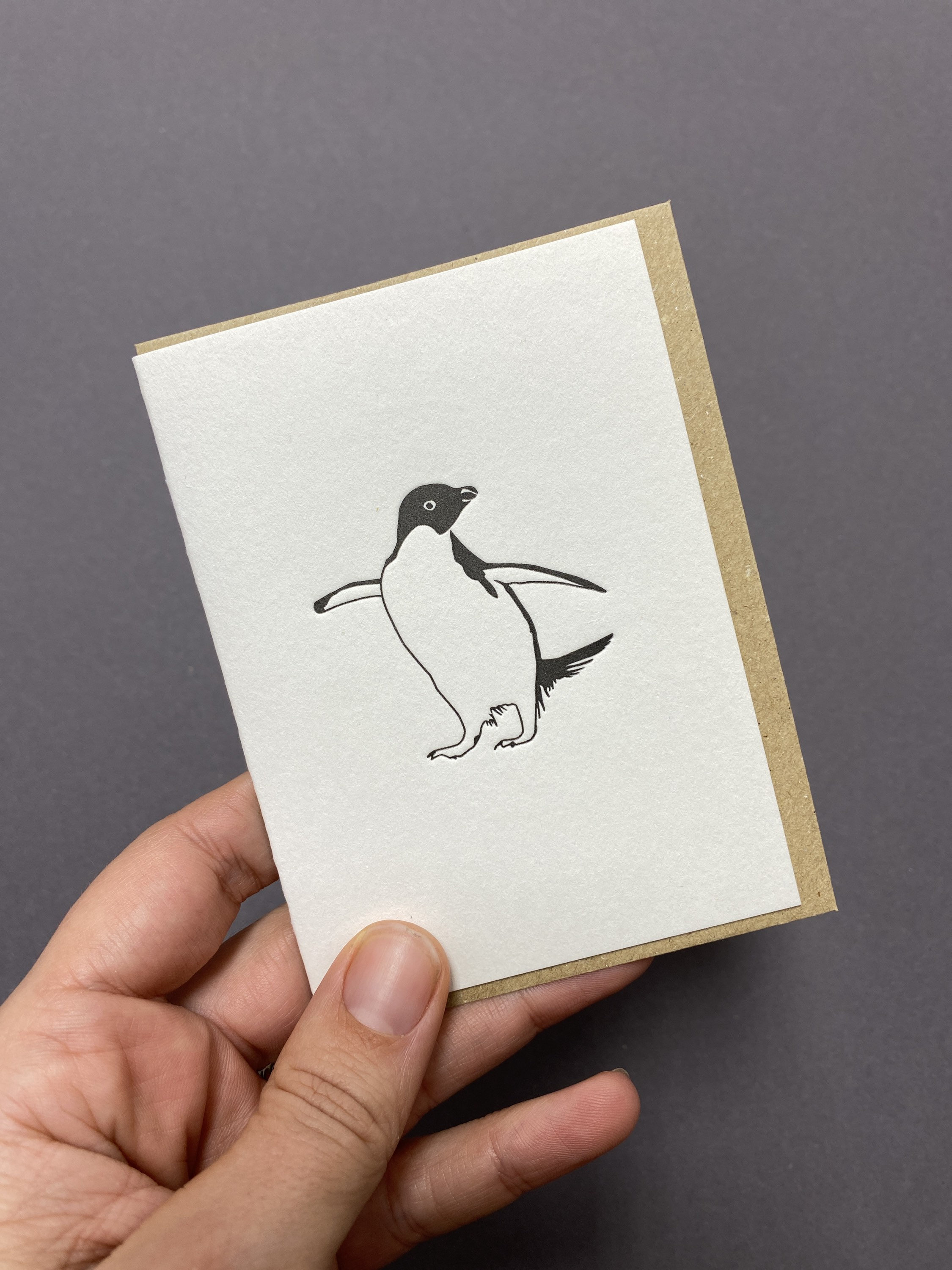 Penguin Notecards Thank You Card Pack Letterpress Note | Etsy