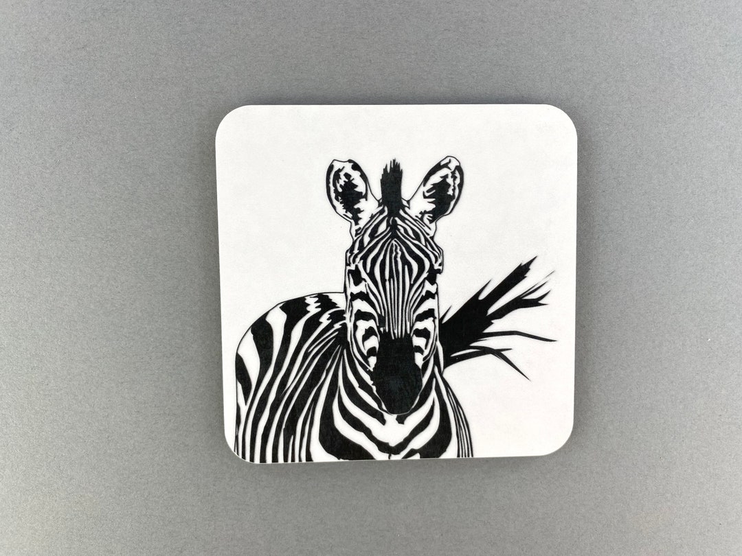 Zebra Coaster Tea Set Small Gift Melamine UK Made New Home Housewarming ...
