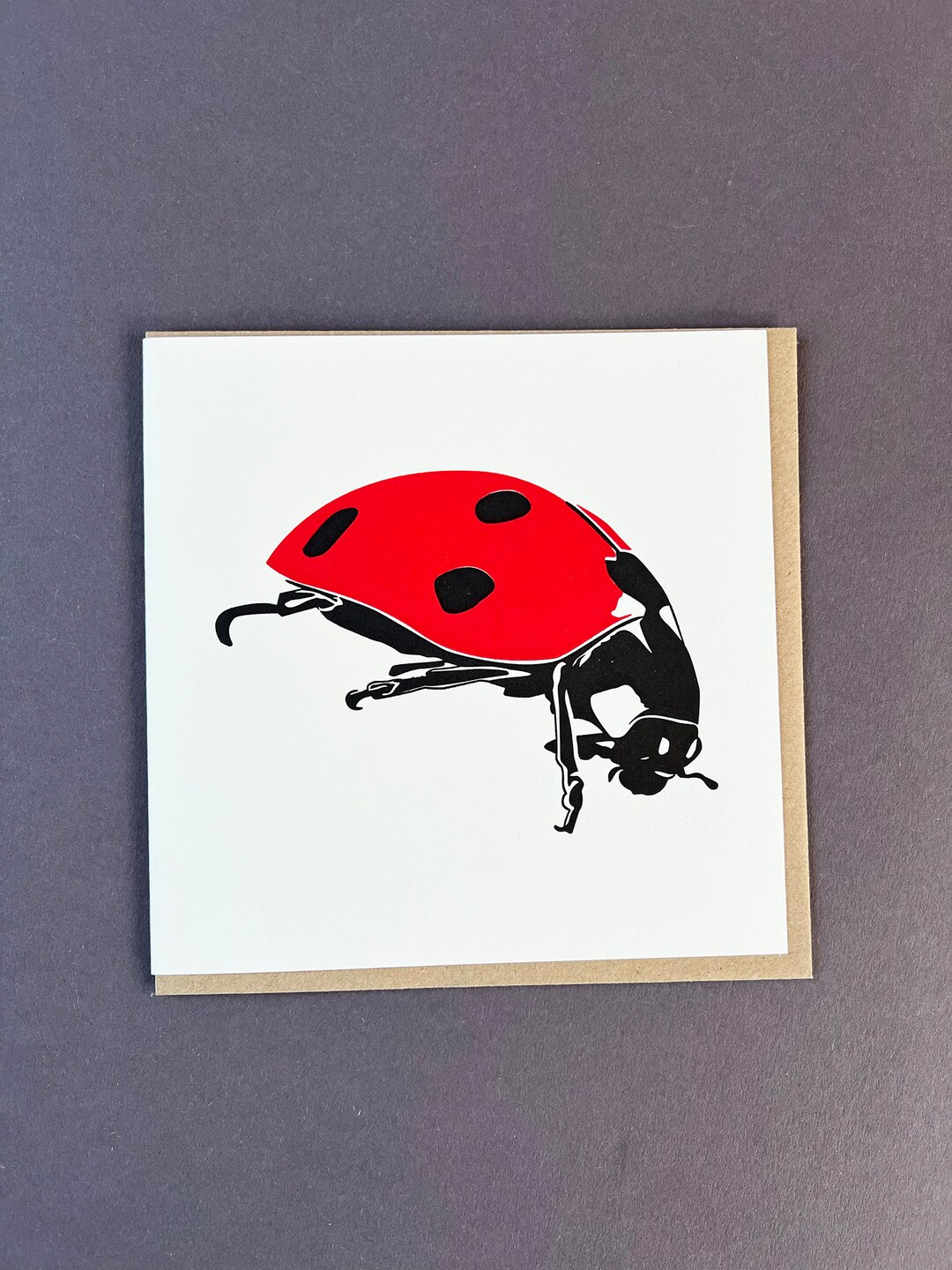 Ladybird Card Birthday Card Letterpress Cards Red Ladybird Print Art ...