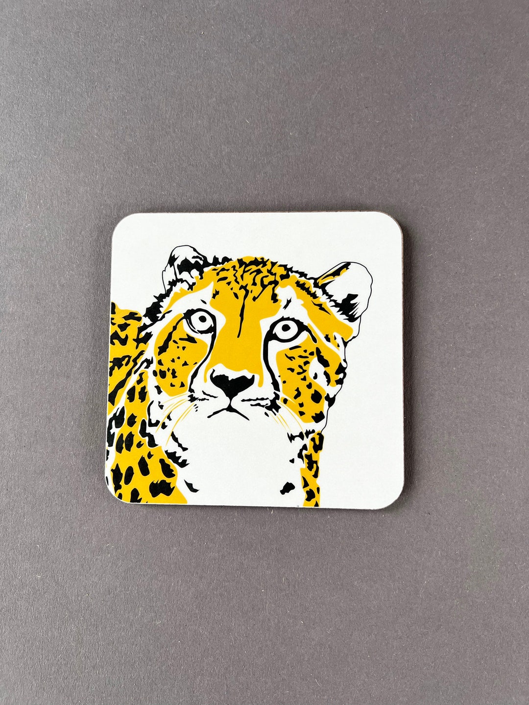 Cheetah Coaster: Safari Animal Print, Melamine Coaster - Etsy