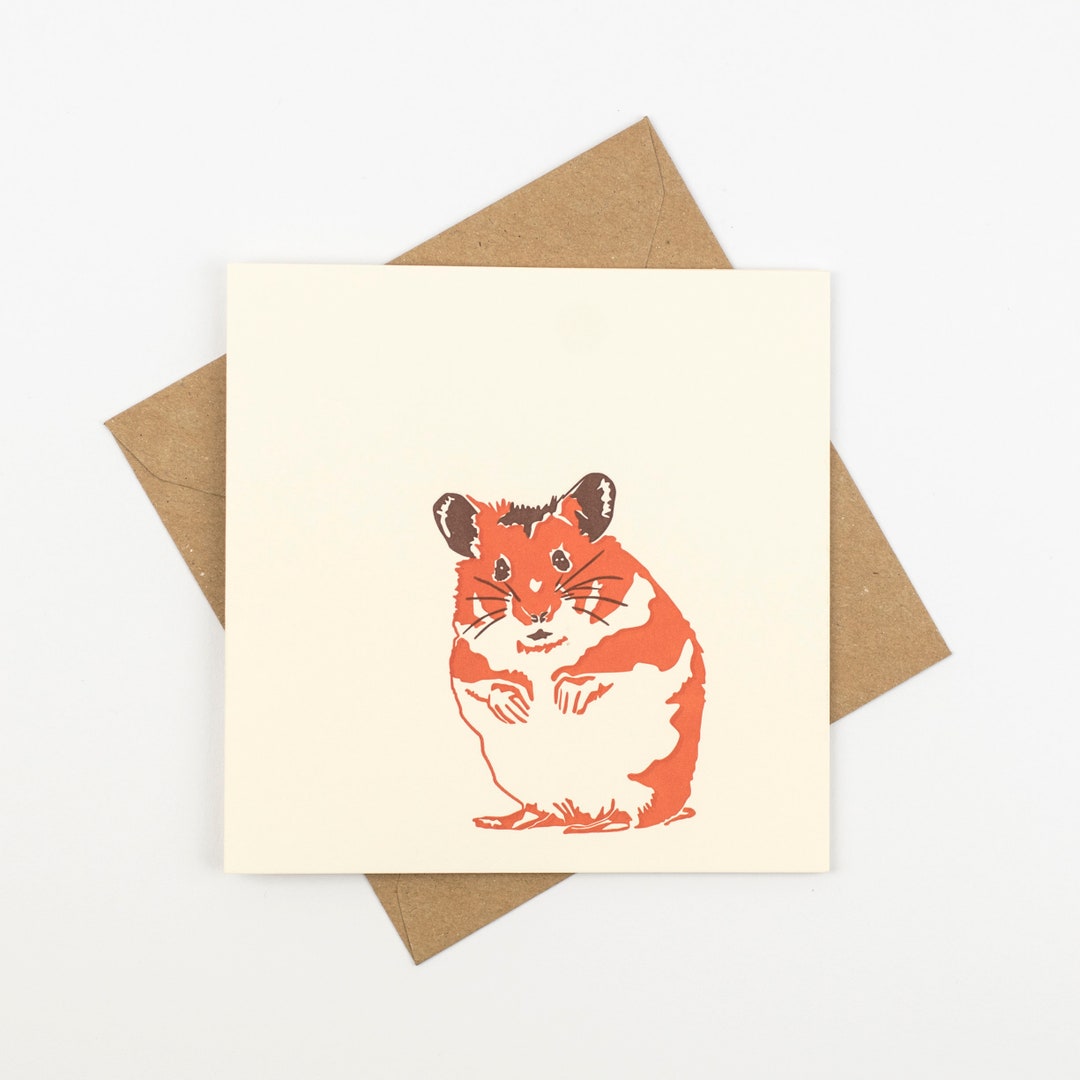 Hamster Card - Birthday Card - Letterpress Cards - Art Greeting Cards ...