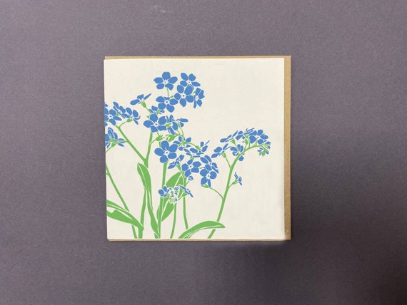 Forget-me-not Card Contemporary Card Spring Flower Card - Etsy