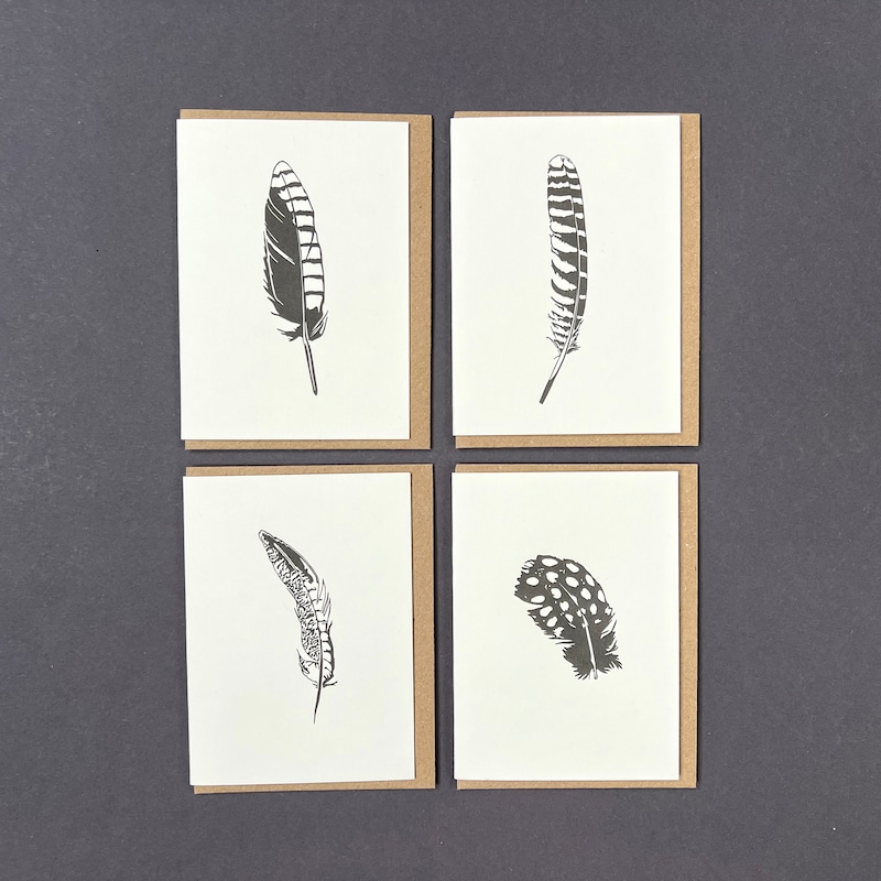 Feather Cards - Etsy