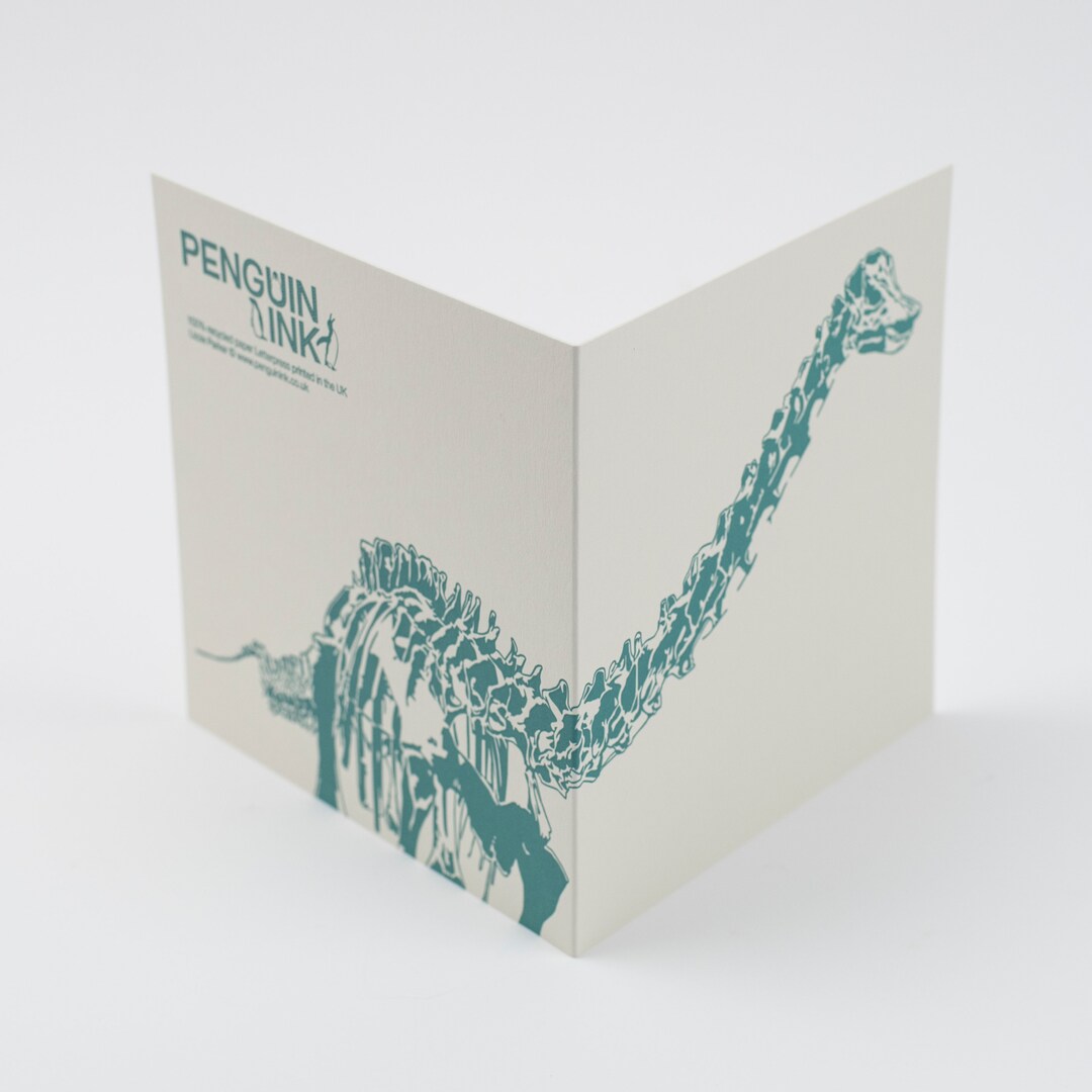 Dinosaur - Dino Cards - Blank Card - Dippy Card - Diplodocus Black ...