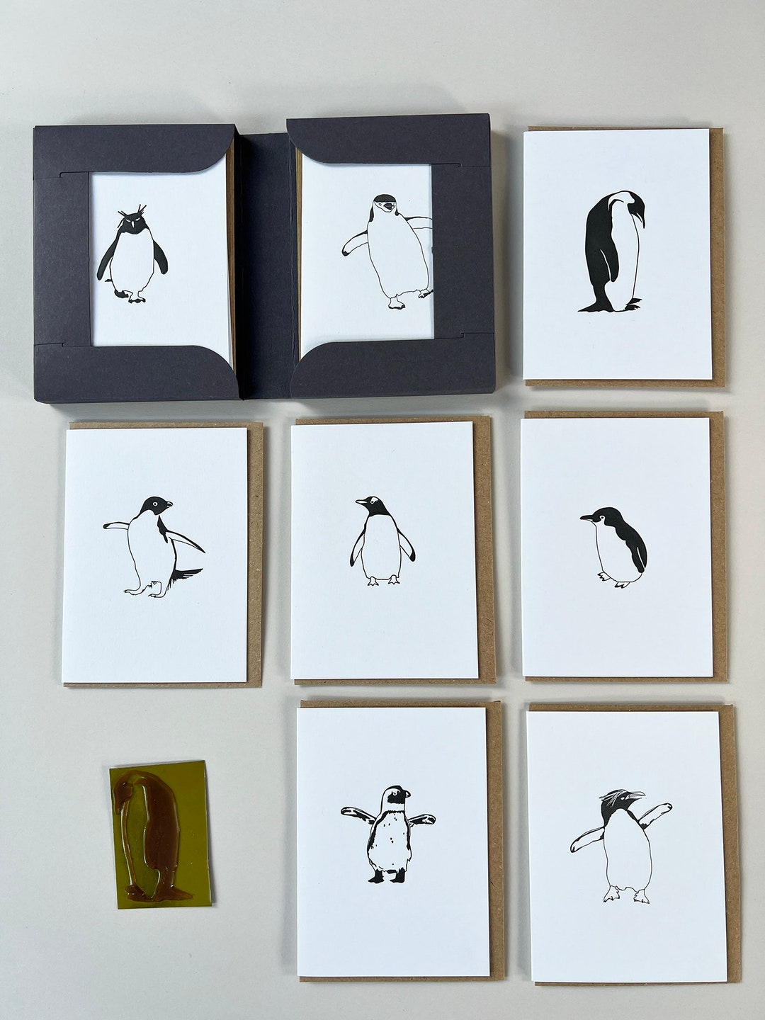Penguin Notecards - Thank You Card Pack - Letterpress Note Cards ...