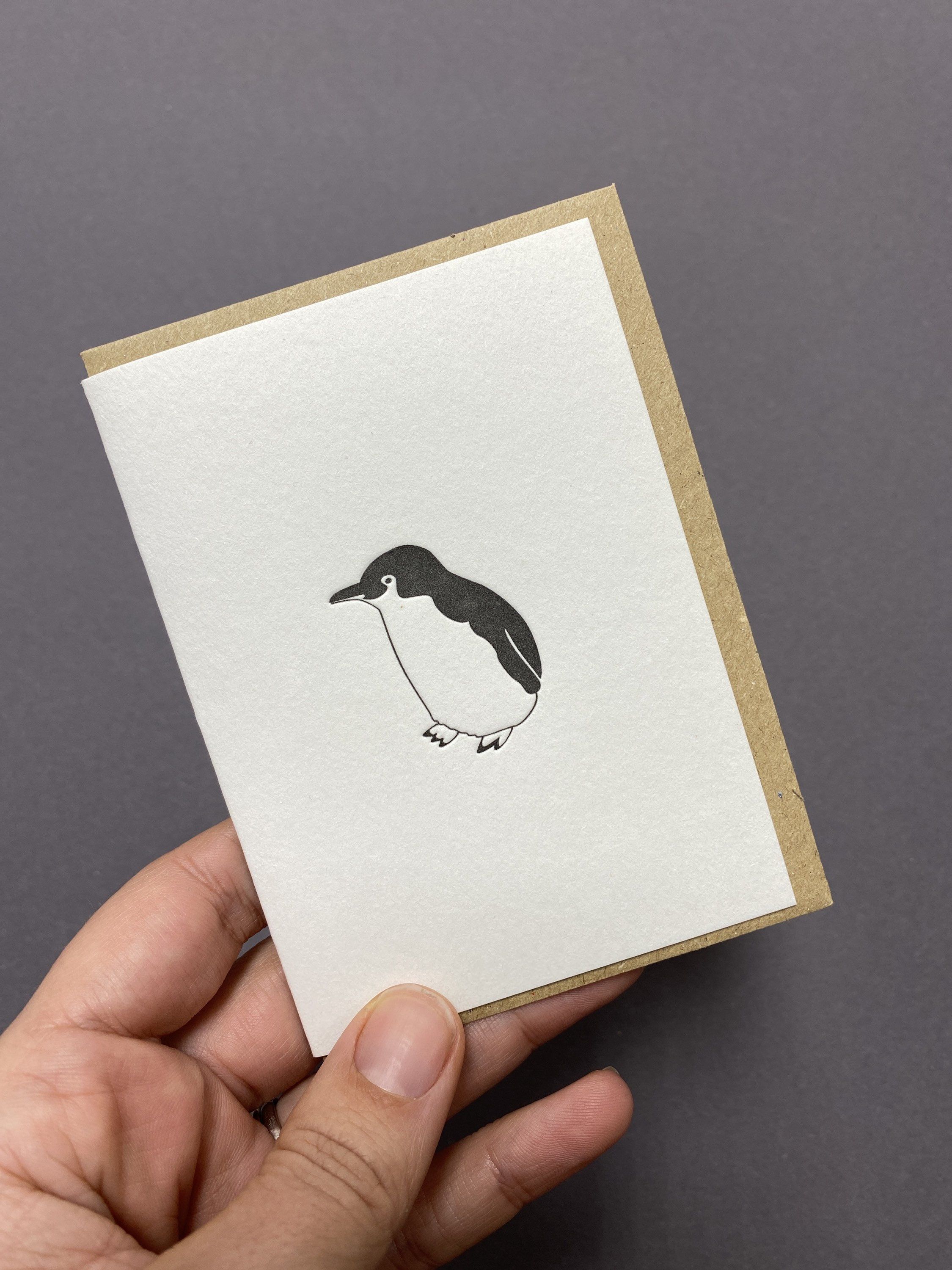 Penguin Notecards Thank You Card Pack Letterpress Note | Etsy