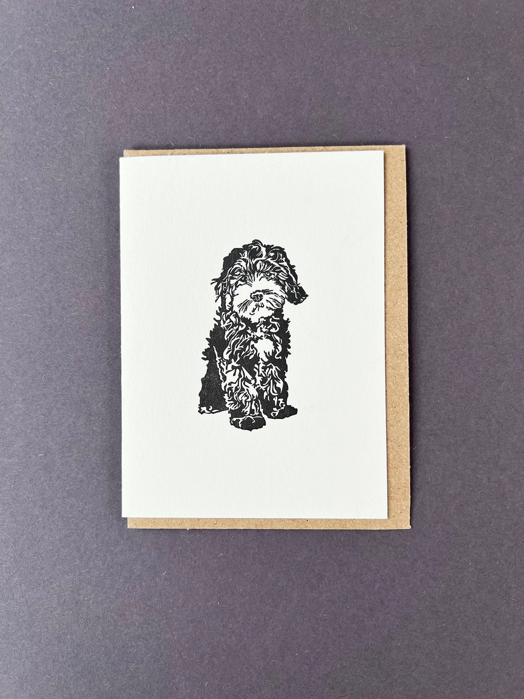 Cockapoo Puppy Card - Thank You Card - Letterpress - Small Card ...