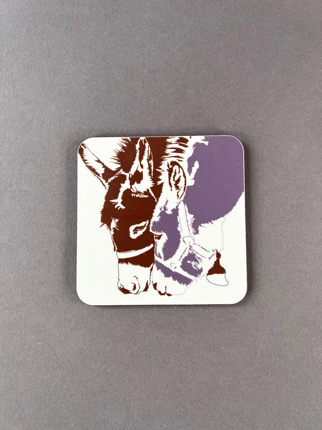 Donkey Love Coaster - Donkeys - Fathers Day - Tea Coaster - Small Gift ...